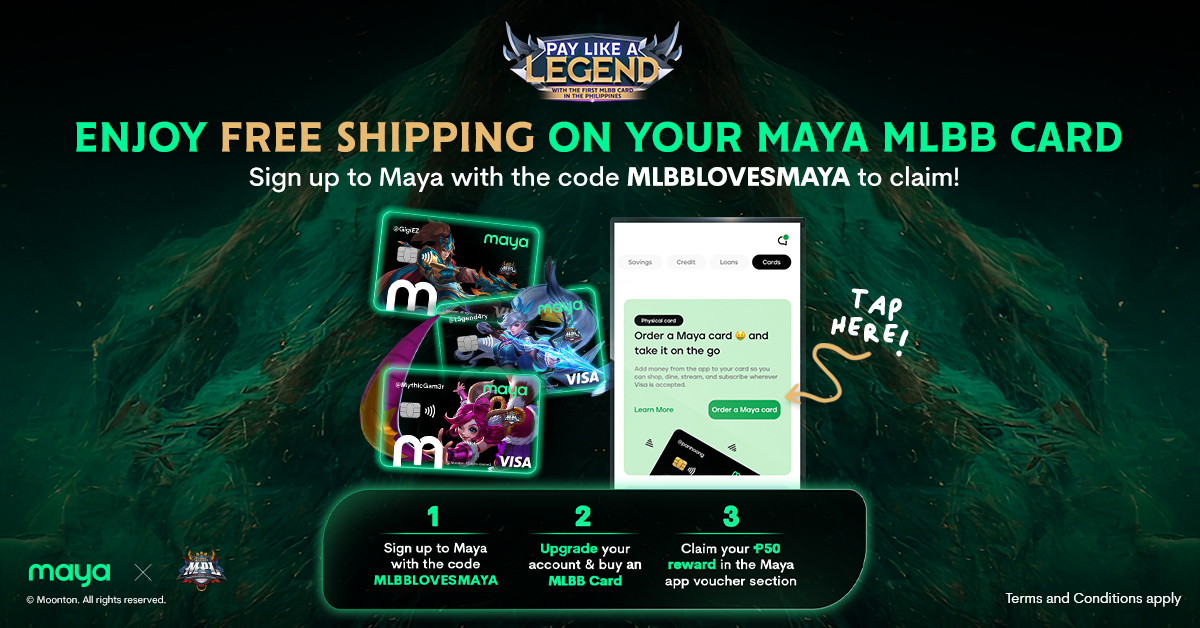 Enjoy FREE SHIPPING on your MLBB Card!